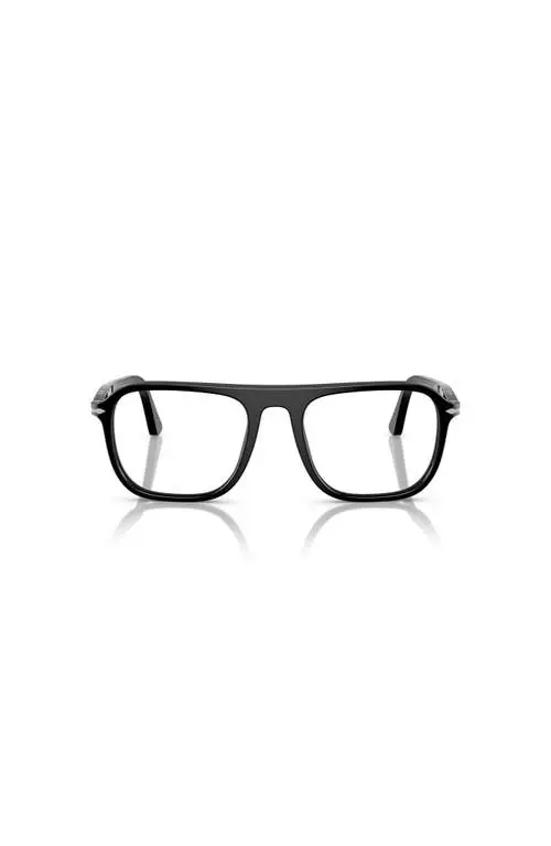 Persol 53mm Square Optical Glasses - Black