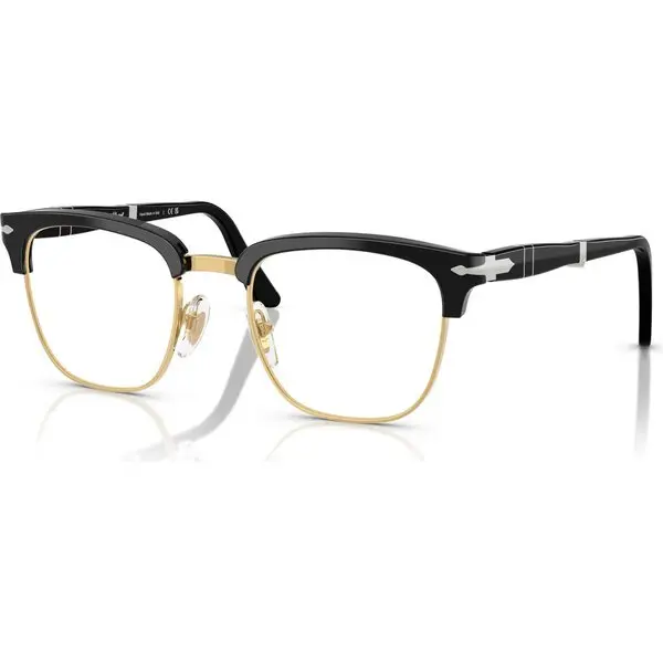 Persol 50mm Square Optical Eyeglasses - Black