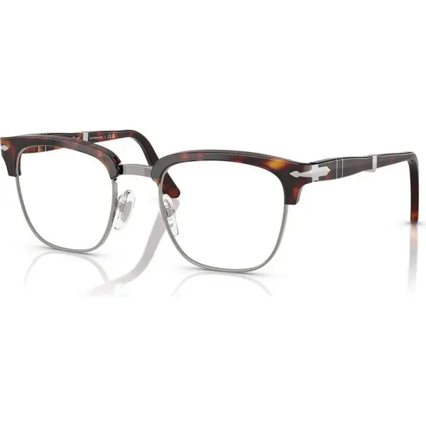 Persol 50mm Square Optical Eyeglasses - Tortoise