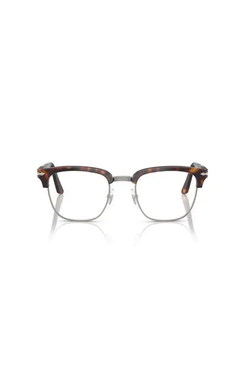 Persol 50mm Square Optical Eyeglasses - Tortoise