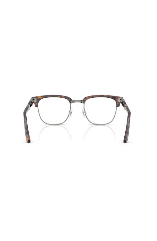 Persol 50mm Square Optical Eyeglasses - Tortoise