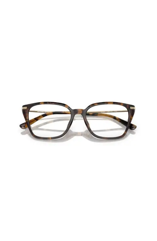 Michael Kors 54mm Rectangle Full Rim Optical Glasses - Tortoise