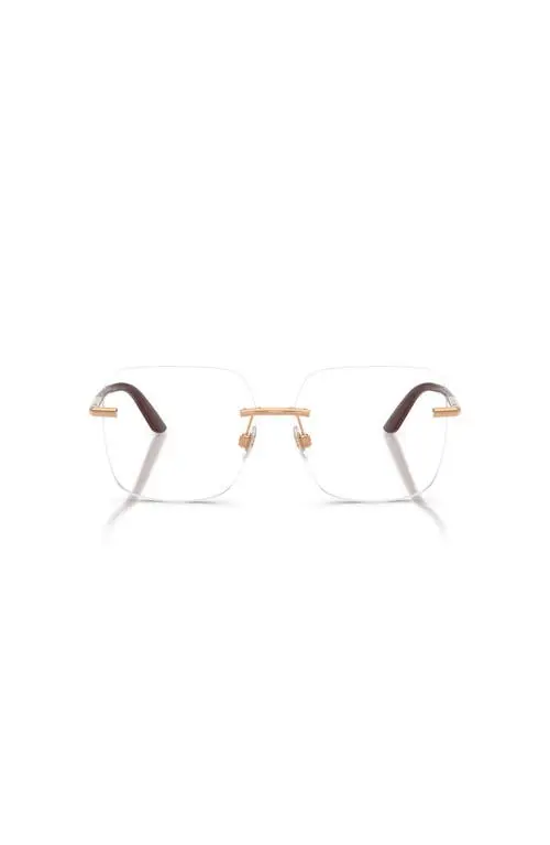 Dolce & Gabbana 57mm Square Rimless Optical Glasses - Pink