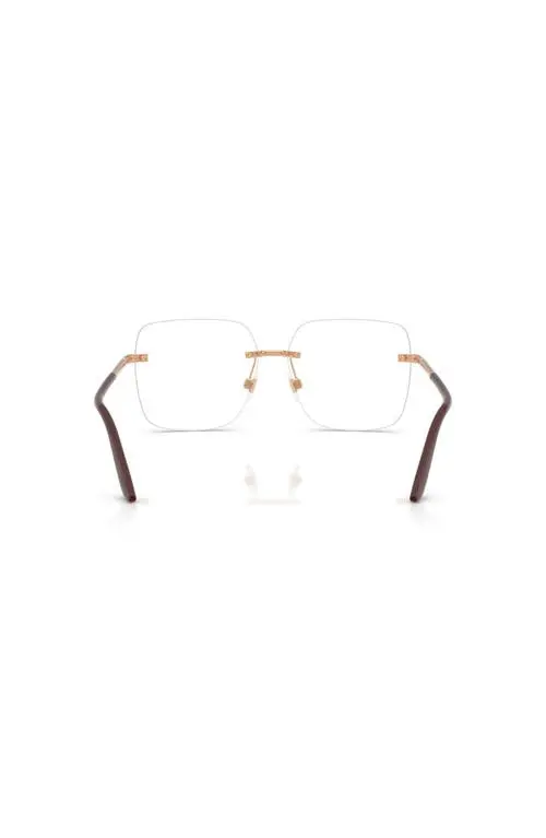 Dolce & Gabbana 57mm Square Rimless Optical Glasses - Pink
