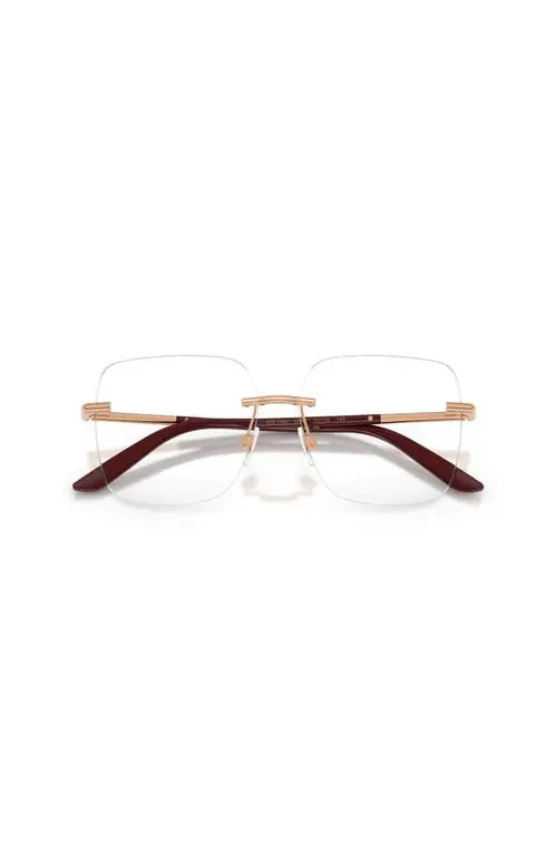 Dolce & Gabbana 57mm Square Rimless Optical Glasses - Pink