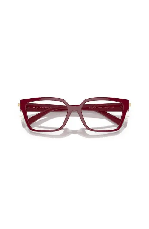 Tiffany & Co. 53mm Rectangle Optical Glasses - Red