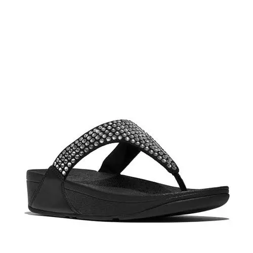 Fitflop Lulu Maxi-crystal Toe-post Sandals - Black