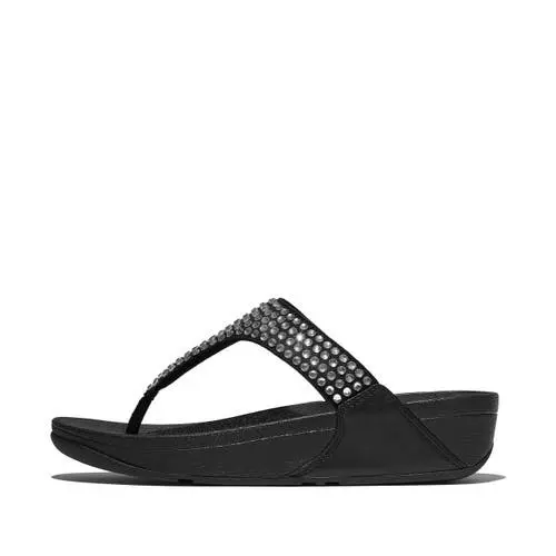 Fitflop Lulu Maxi-crystal Two-bar Slides - Black