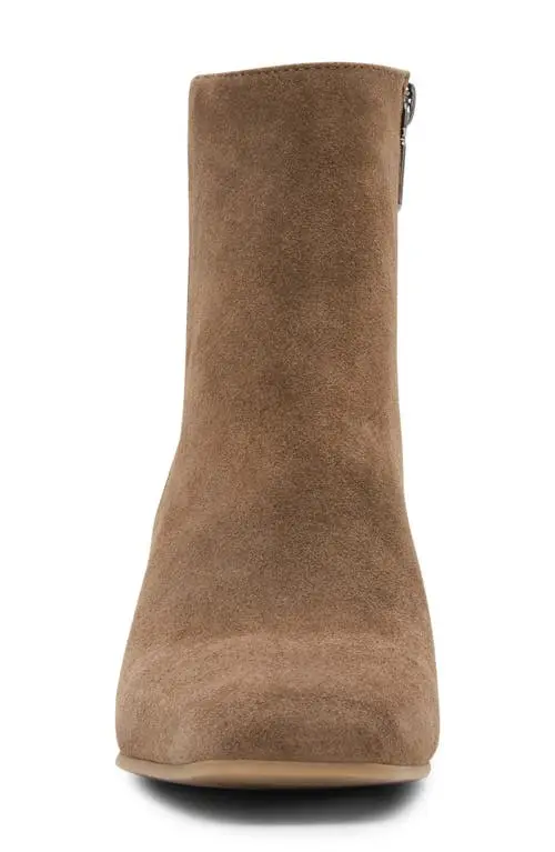 Blondo Lizzy Waterproof Square Toe Block Heel Bootie - Taupe Suede