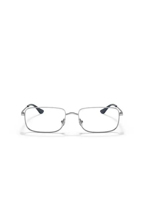 Brooks Brothers Rectangle Full Rim Eyeglasses - Silver