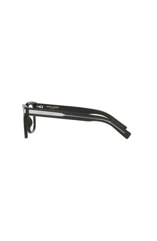 Saint Laurent Tortoiseshell Acetate Rectangle Eyeglasses