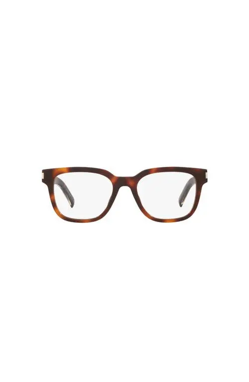 Saint Laurent 52mm Rectangle Eyeglasses - Tortoise
