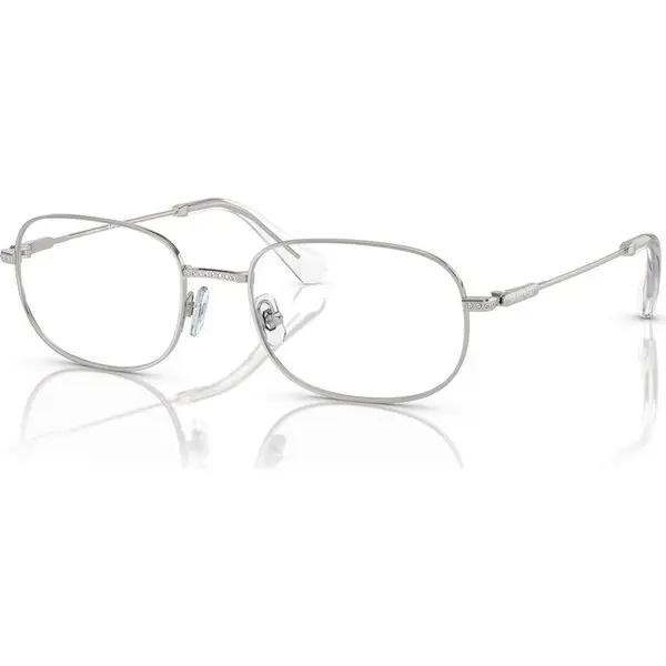 SWAROVSKI 52mm Rectangle Eyeglasses - Silver