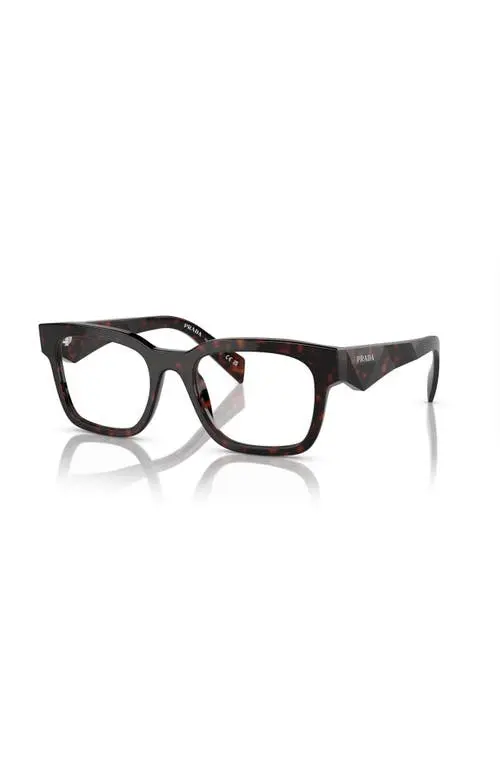 Prada 51mm Rectangle Eyeglasses - Red