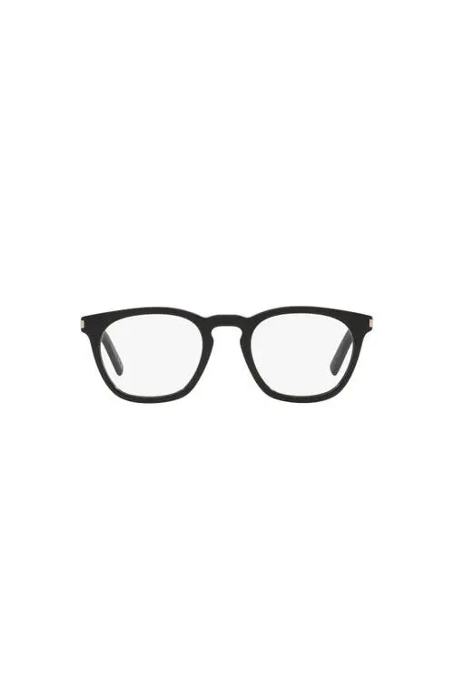 Saint Laurent Round Frame Acetate Eyeglasses - Black