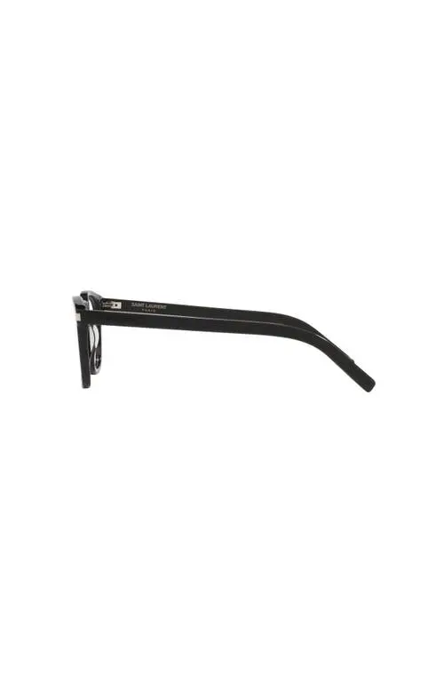 Saint Laurent Round Frame Acetate Eyeglasses - Black