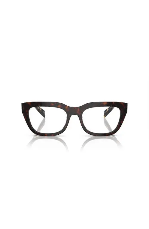 Prada 52mm Irregular Eyeglasses - Tortoise