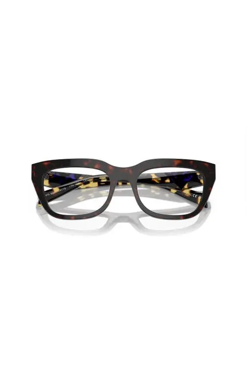 Prada 52mm Irregular Eyeglasses - Tortoise