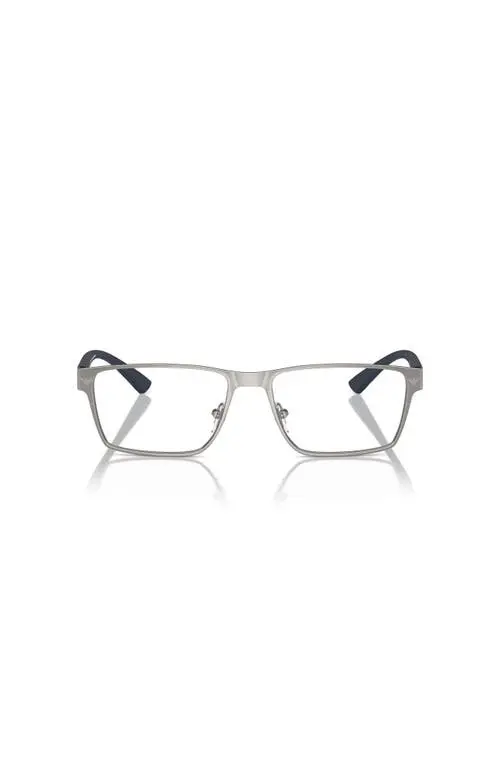 Emporio Armani Rectangle Full Rim Metal Eyeglasses
