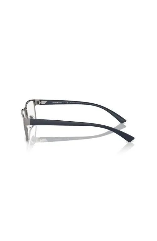 Emporio Armani Rectangle Full Rim Metal Eyeglasses