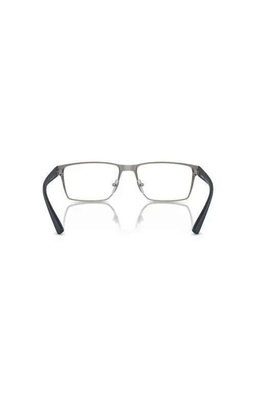 Emporio Armani Rectangle Full Rim Metal Eyeglasses