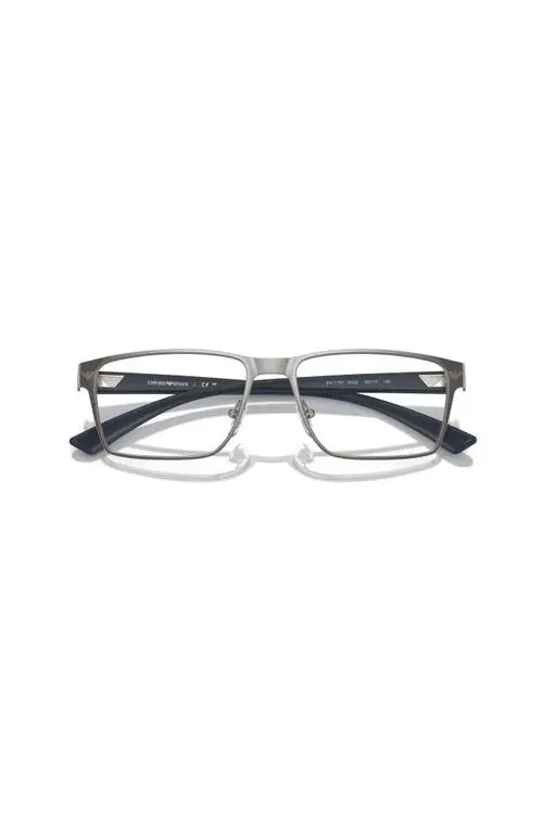 Emporio Armani Rectangle Full Rim Metal Eyeglasses