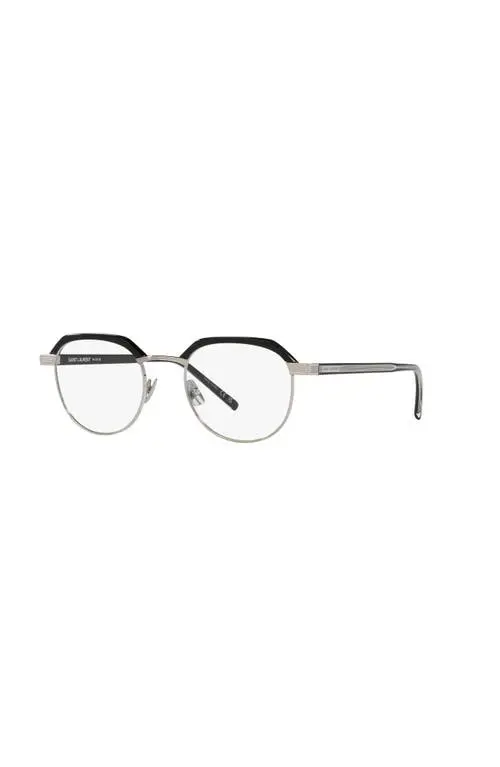 Saint Laurent 50mm Round Optical Glasses - Black