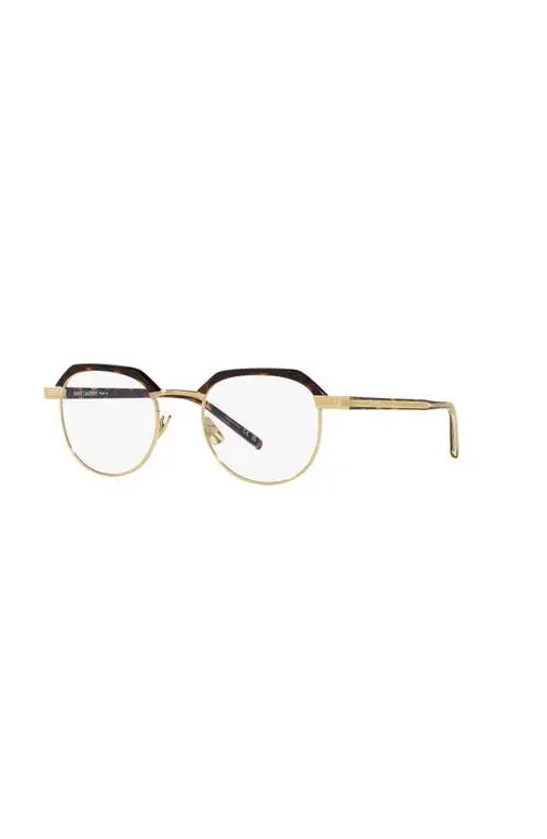 Saint Laurent 50mm Round Optical Glasses - Tortoise