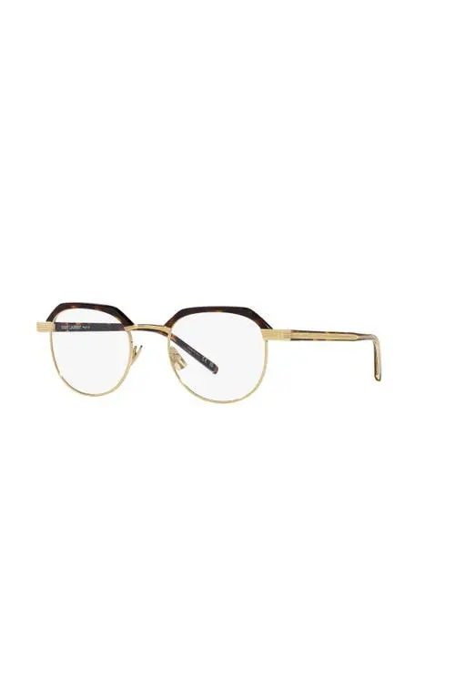 Saint Laurent Round Metal Optical Glasses - Tortoise