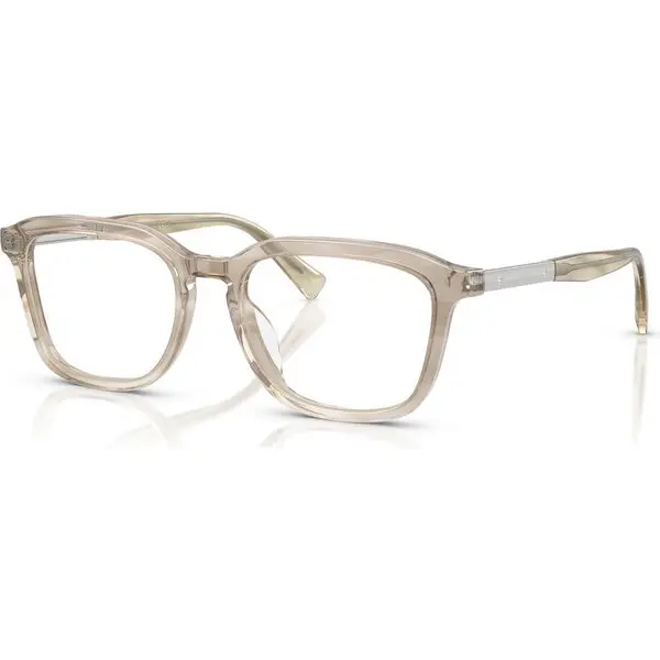 Brunello Cucinelli 53mm Rectangle Full Rim Optical Glasses - Beige