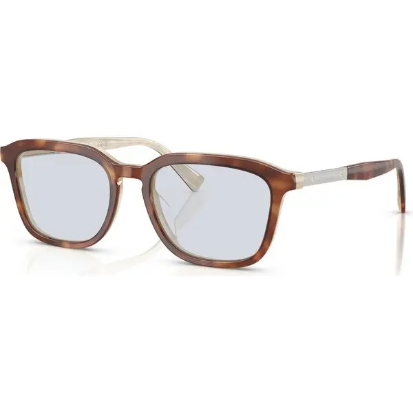 Brunello Cucinelli 53mm Rectangle Full Rim Optical Glasses - Brown