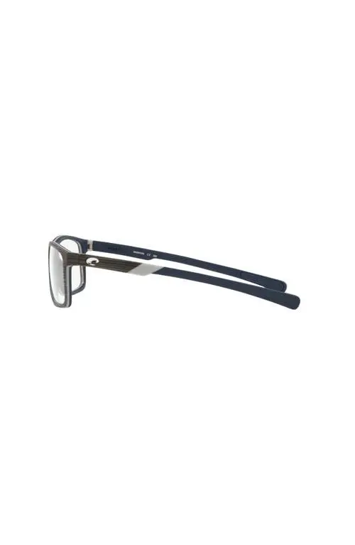 COSTA 55mm Rectangle Full Rim Eyeglasses - Silver