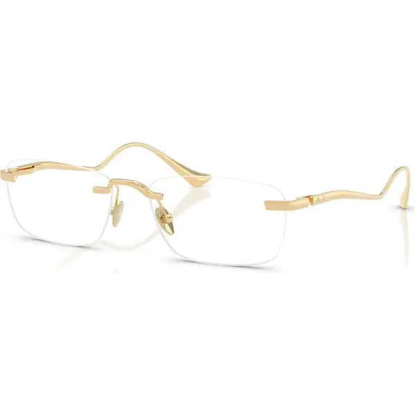 FERRARI 56mm Rectangle Optical Glasses - Gold