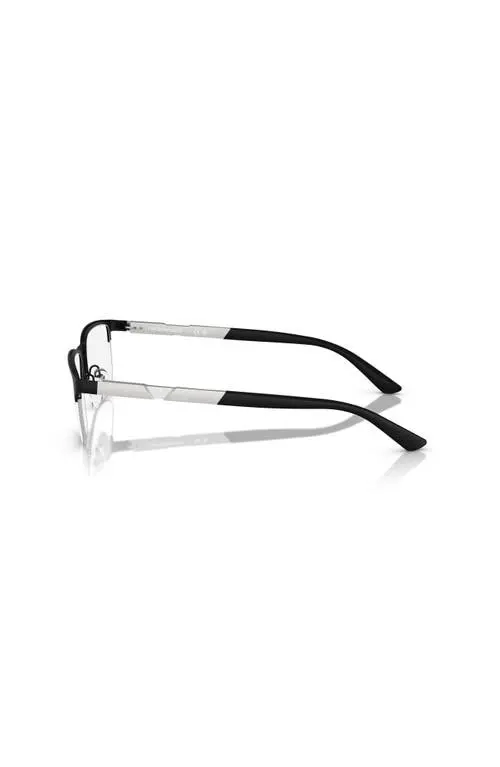 Emporio Armani 54mm Rectangle Optical Glasses - Black