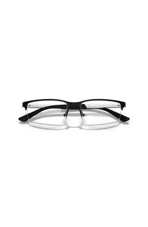 Emporio Armani 54mm Rectangle Optical Glasses - Black