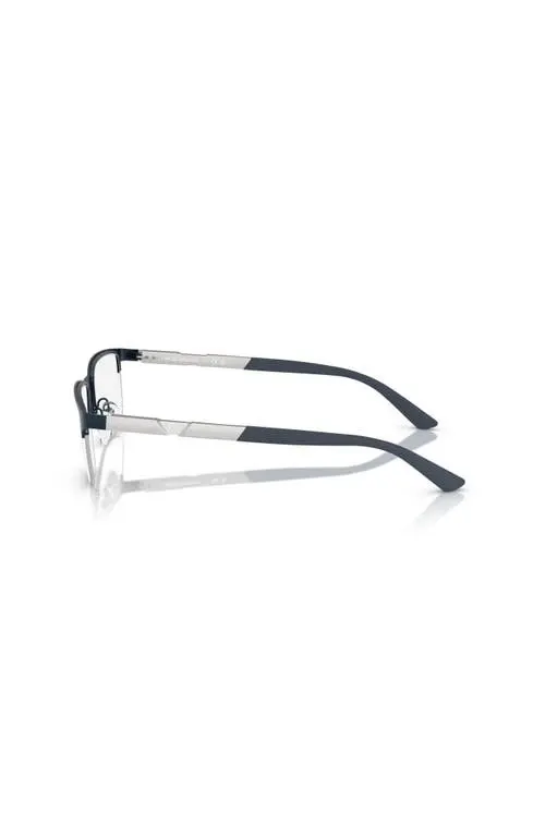 Emporio Armani Rectangle Half Rim Eyeglasses - Blue