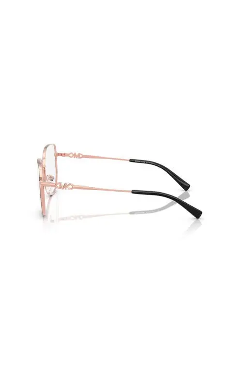 Michael Kors 56mm Full Rim Square Eyeglasses - Black