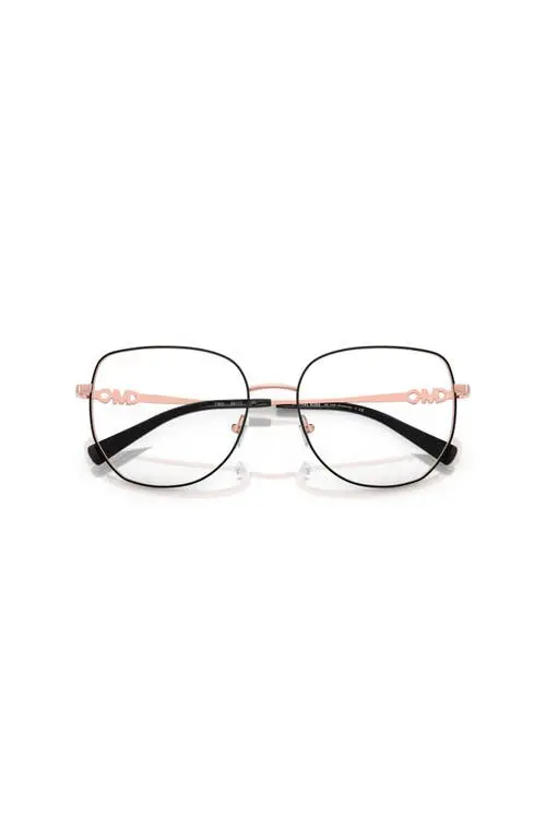 Michael Kors 56mm Full Rim Square Eyeglasses - Black