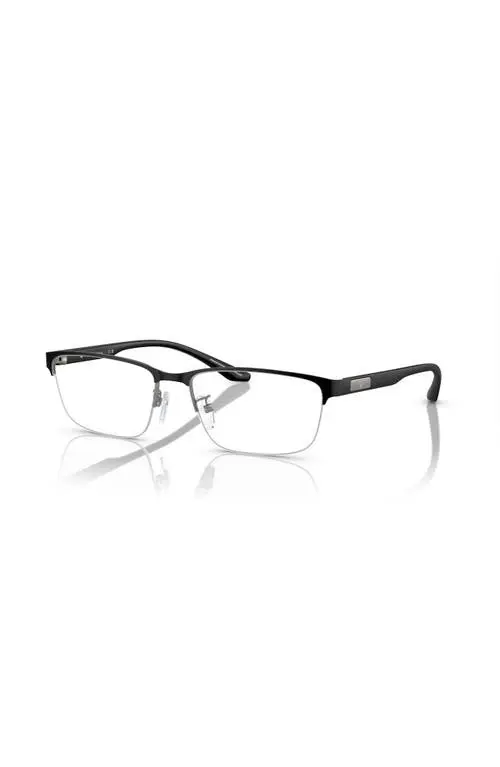 Emporio Armani 57mm Rectangle Optical Glasses - Black