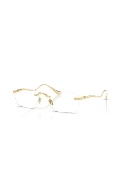 FERRARI 54mm Rectangle Rimless Optical Glasses - Gold