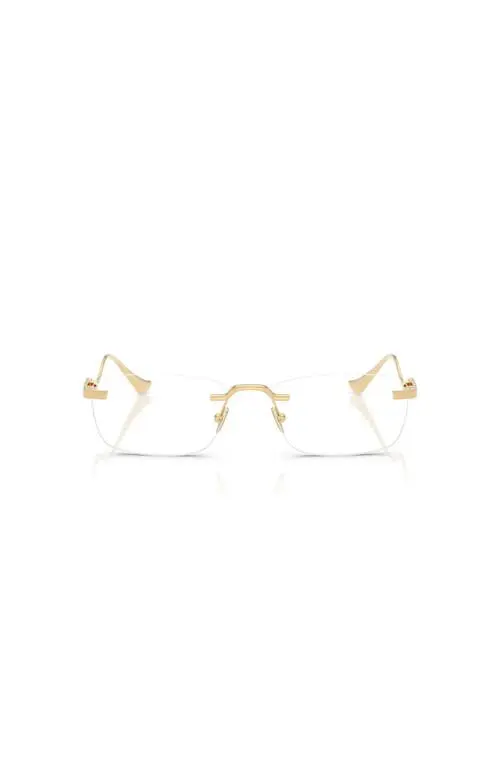 FERRARI 54mm Rectangle Rimless Optical Glasses - Gold