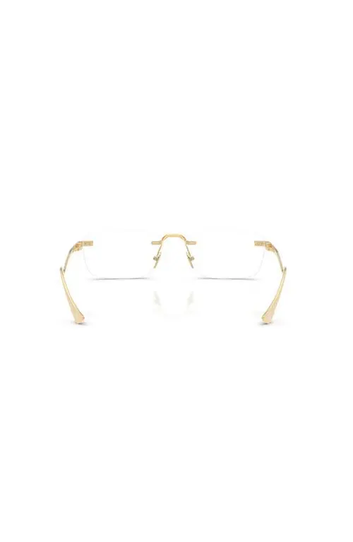 FERRARI 54mm Rectangle Rimless Optical Glasses - Gold