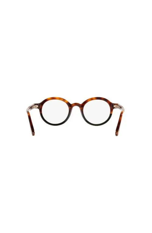 TOM FORD Round Full Rim Acetate Eyeglasses - Tortoise
