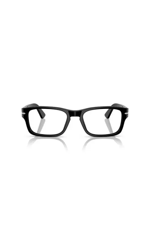 Persol 56mm Rectangle Optical Glasses - Black