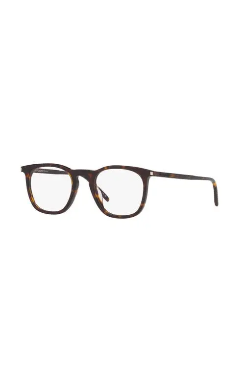 Saint Laurent Round Acetate Eyeglasses - Tortoise