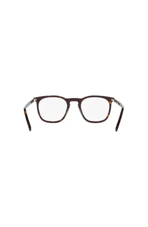 Saint Laurent Acetate Full Rim Round Eyeglasses - Tortoise