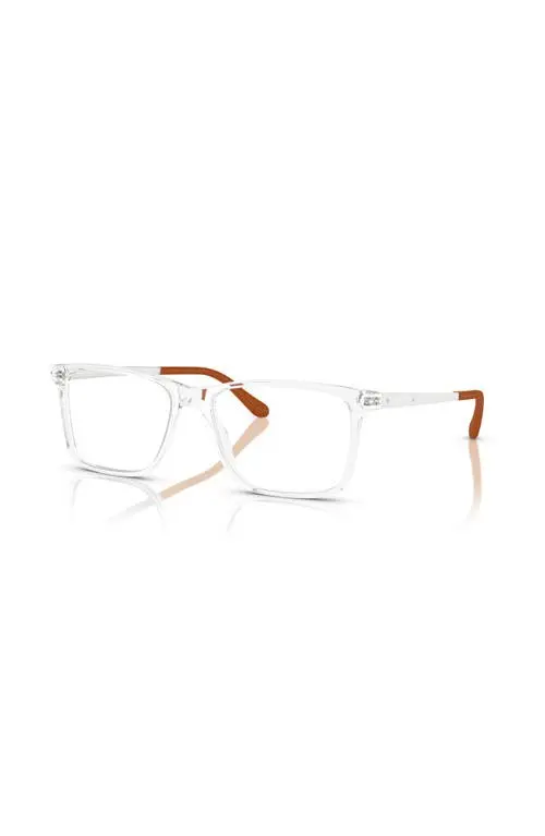 Ralph Lauren 54mm Rectangle Full Rim Eyeglasses - Transparent