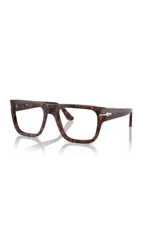 Persol 55mm Square Full Rim Optical Glasses - Tortoise