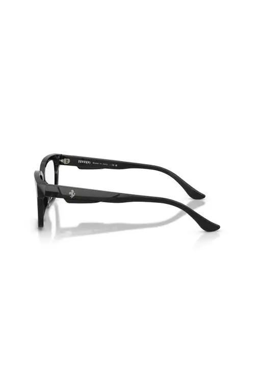 FERRARI 55mm Rectangle Optical Glasses - Black