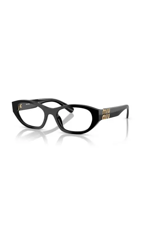 Miu Miu Irregular Full Rim Optical Glasses - Black